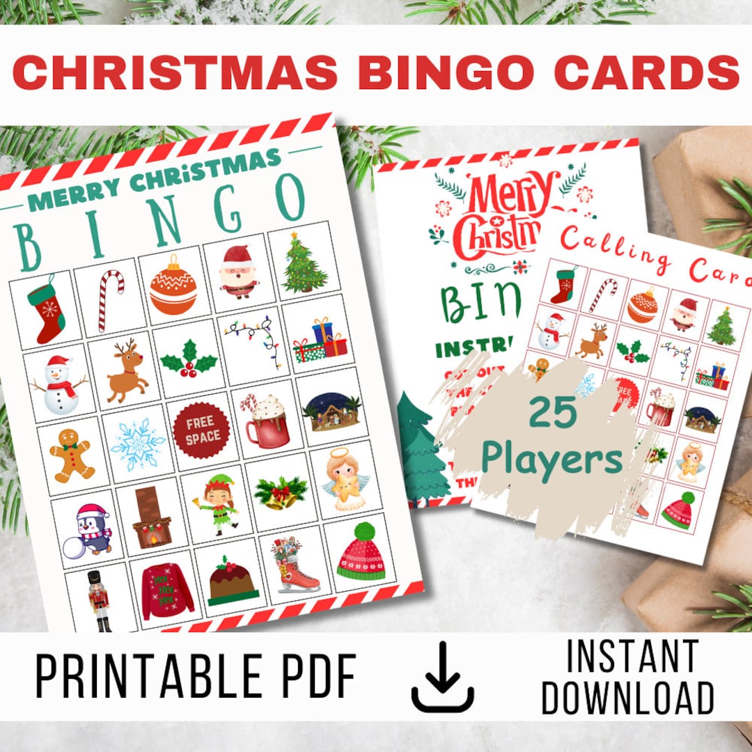 Christmas Bingo, Christmas Party Game, Christmas Bingo Game, Christmas ...