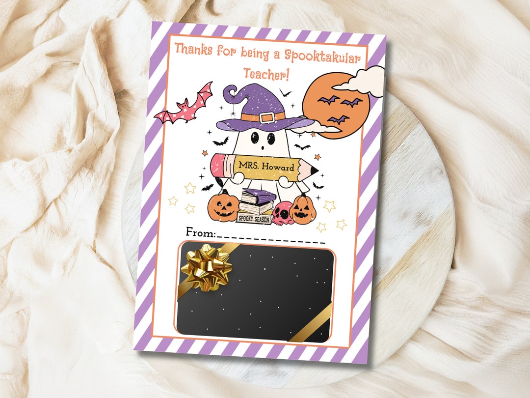 Halloween Gift Card Holder for Teacher, Spooktacular Teacher Halloween ...