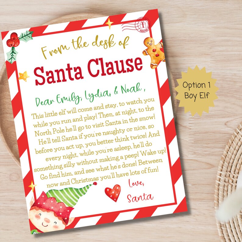 Personalized Elf Arrival Letter From Santa (printable PDF) - Etsy