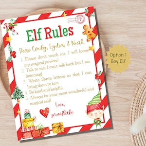 Editable Elf Rules, Elf Arrival Rules, Elf Printable, Elf Sign ...