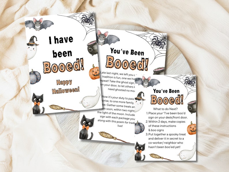 You've Been Booed Halloween Game: Printable Gift Tag (PDF) - Etsy