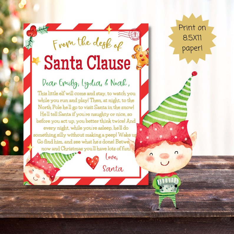 Personalized Elf Arrival Letter From Santa (printable PDF) - Etsy