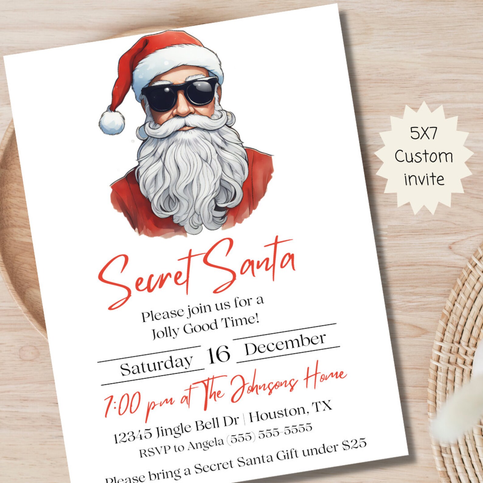 Secret Santa Invitation: Office Christmas Party (digital Download) - Etsy