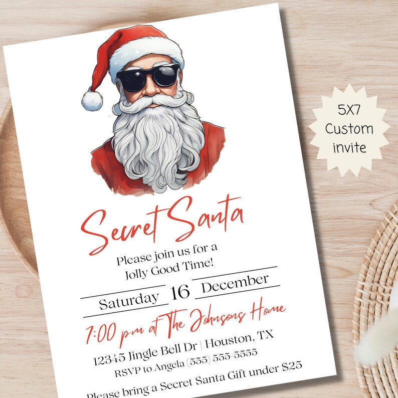 Secret Santa Invitation: Office Christmas Party (digital Download) - Etsy