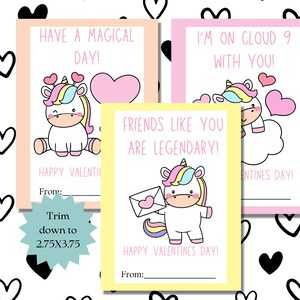 Unicorn Valentines Day Card Set: Classroom Exchange, Teacher Valentine ...