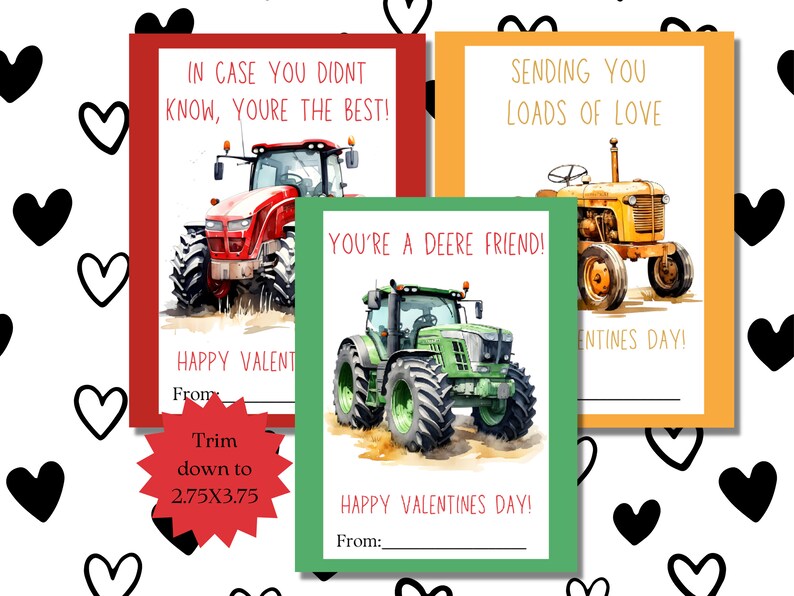 Tractor Valentine, School Valentines, Valentines for Class, Valentines ...