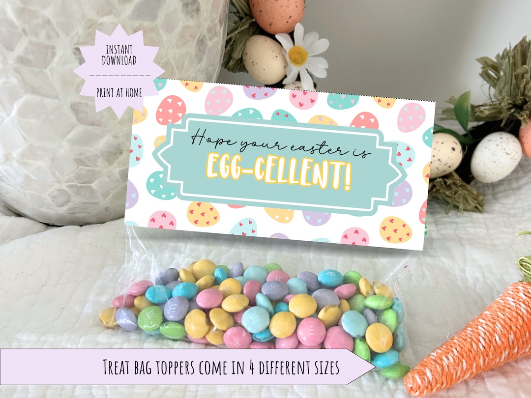 Pastel Easter Treat Bag Topper: Happy Easter Cookie Tag (printable) - Etsy