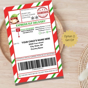 Christmas Elf Shipping Label, Letter From Santa, Elf Props, Elf Kit ...