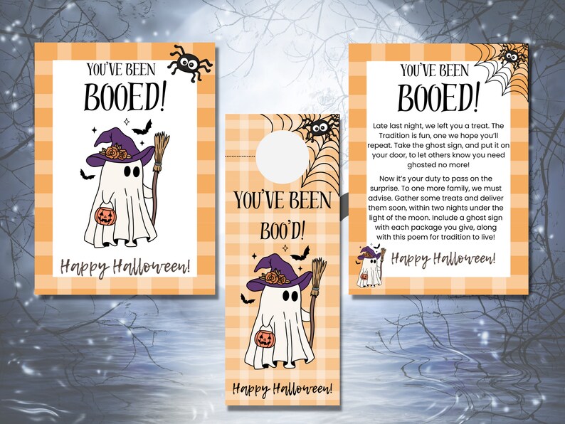You've Been Booed Kit: Halloween Game, Door Hanger (PDF) - Etsy