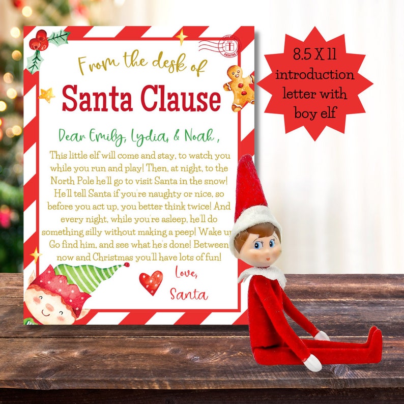 Christmas Elf Introduction Elf Kit Letter From Santa Elf - Etsy