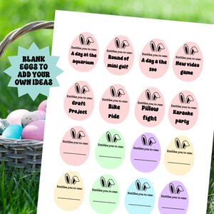 Printable Easter Egg Tokens, Easter Egg Fillers Non Candy, Easter Egg ...