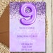 Purple Glitter Birthday Invitation, 9th Birthday Invitation Girl ...