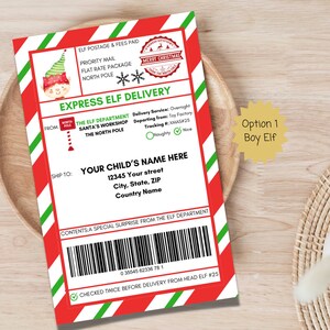 Christmas Elf Shipping Label, Letter From Santa, Elf Props, Elf Kit ...