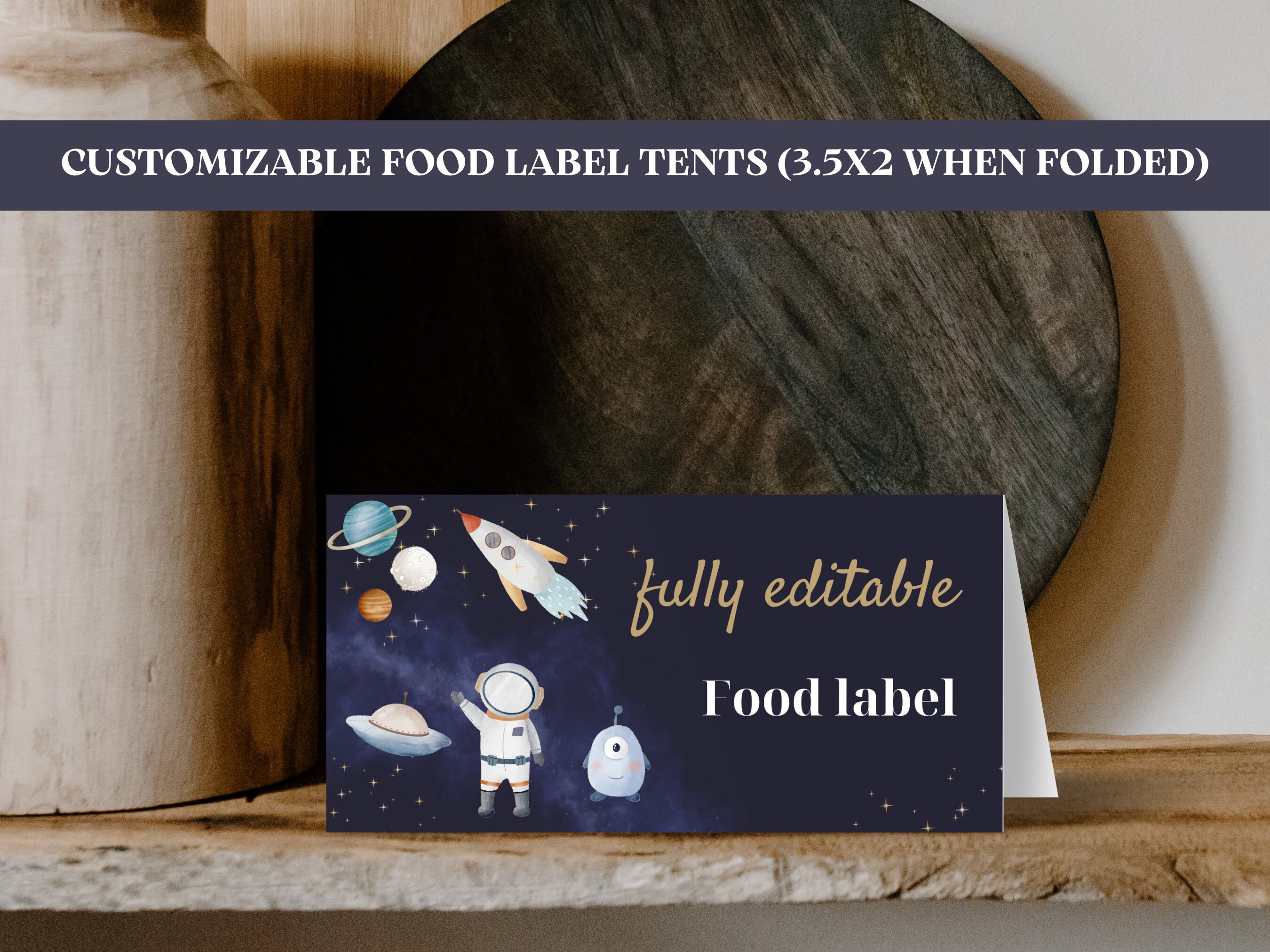 Editable Food Labels Outer Space Birthday, Outer Space Party Food Tents ...