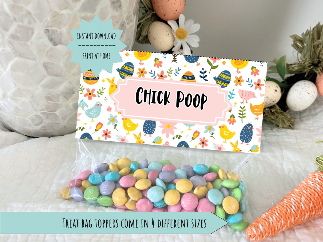 Chick Poop Easter Treat Bag Topper: Printable Candy Tag (digital ...