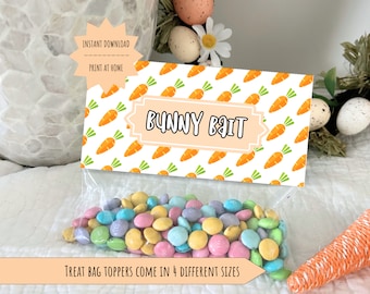 Editable Easter Treat Bag Toppers || Bunny Bait Printable Tags ...