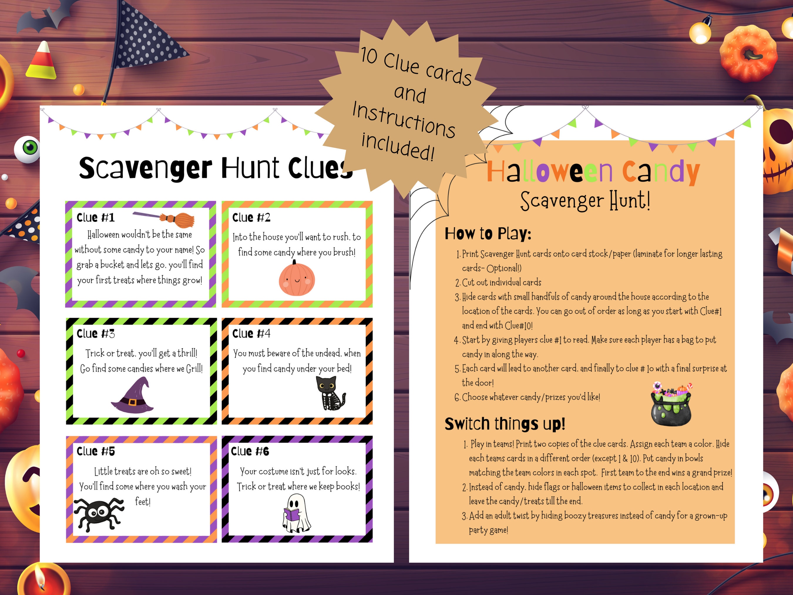 Halloween Candy Scavenger Hunt Game: Party Activity (instant Download ...
