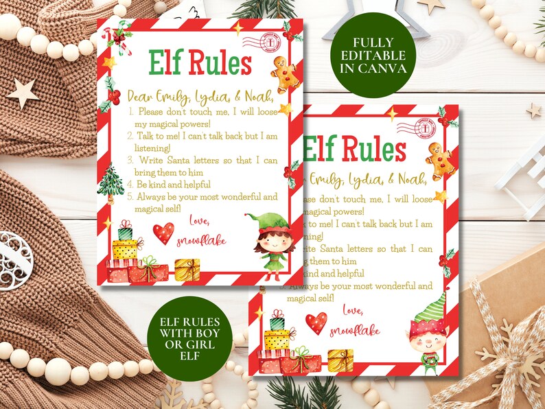 Christmas Elf Introduction Kit: Letter From Santa, Elf Report (digital ...