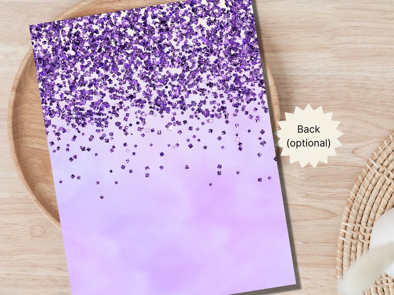 Purple Glitter Birthday Invitation, 9th Birthday Invitation Girl ...