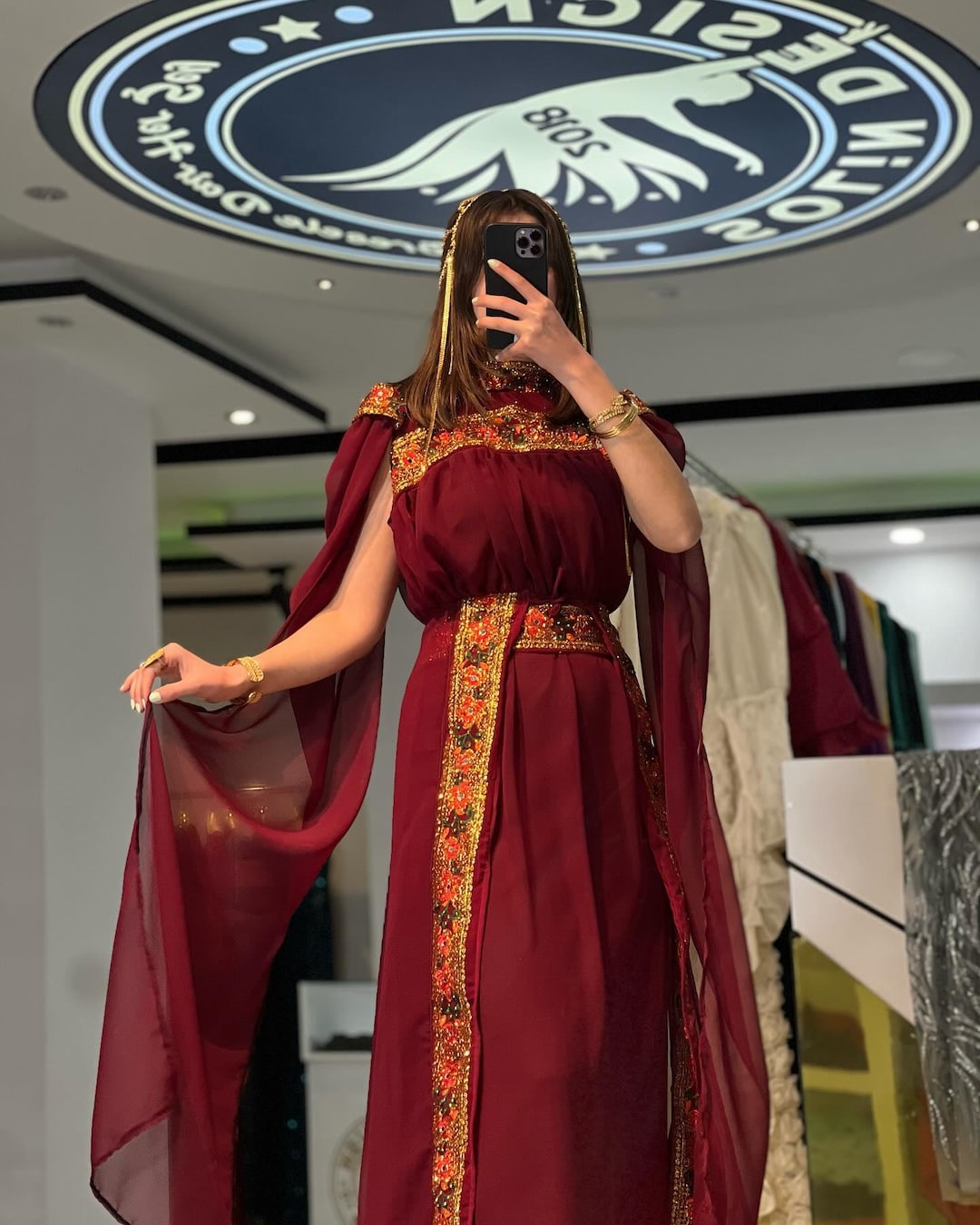 Kurdish Assyrian Dress Traditional Kaftan Abaya, Kras Fistan Newroz ...