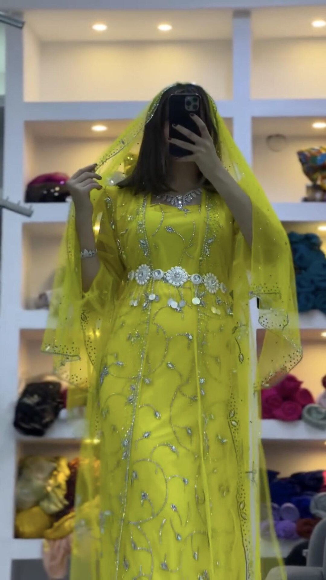 Kurdish Dress Kaftan With Veil, Traditional Fistan Abaya, Handmade Kras ...