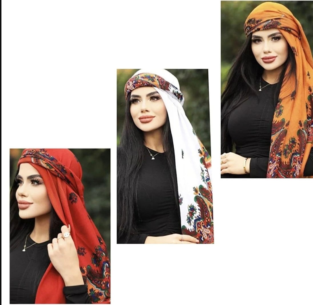 Kurdish Shawls 3 Pieces, Mardin Local Hamavi Shawl, Colorful Shawls ...