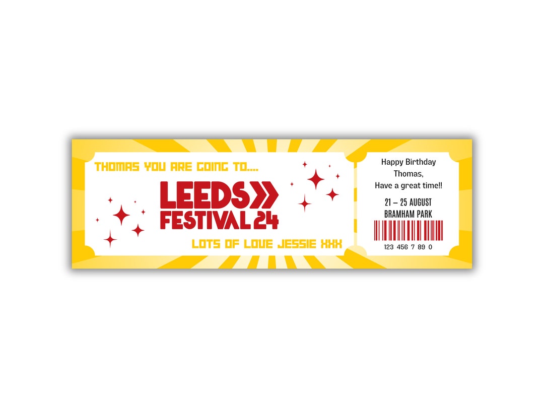 Leeds Festival 2024 Surprise Ticket Reveal - Etsy UK