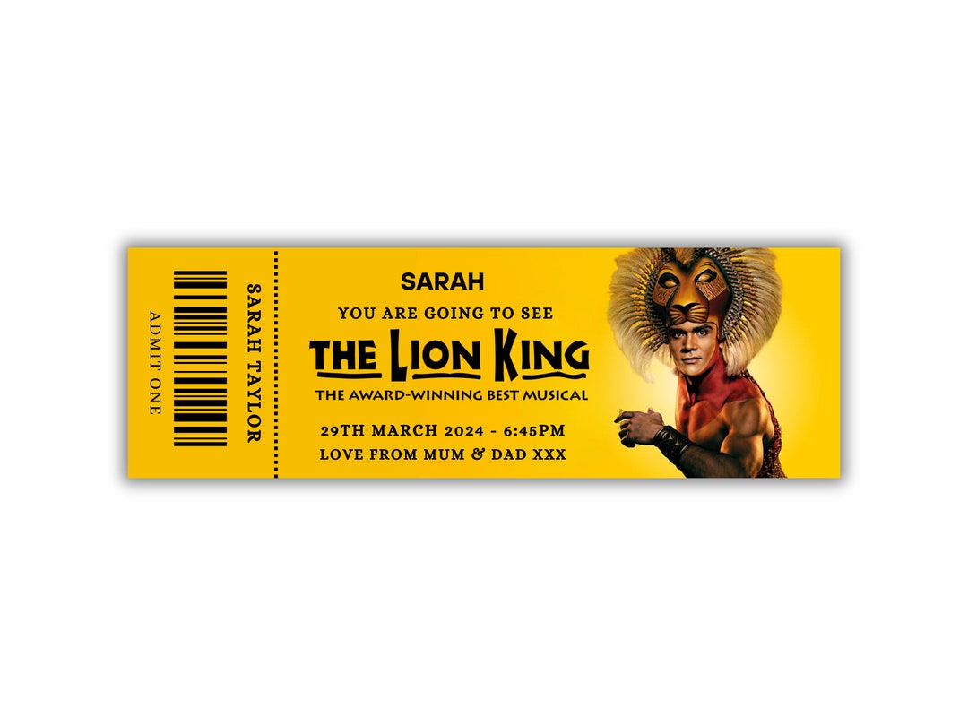 The Lion King Reveal Ticket Surprise, West End LION KING the Musical ...