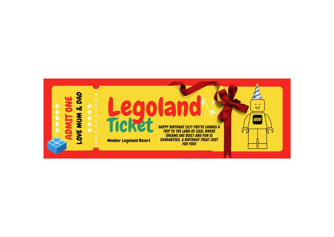 Legoland Customisable Ticket Surprise, Legoland Custom Ticket Reveal ...
