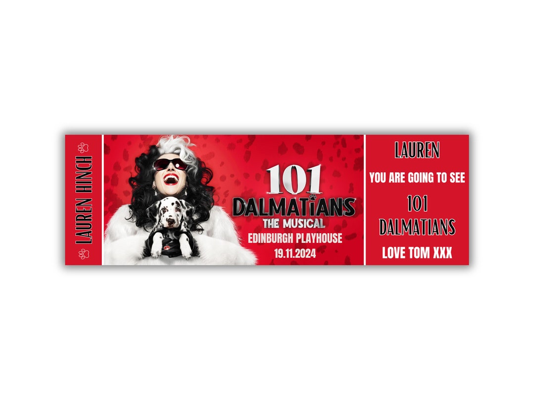 101 Dalmatians the Musical 2024 2025 Tour Surprise Gift Reveal Ticket ...