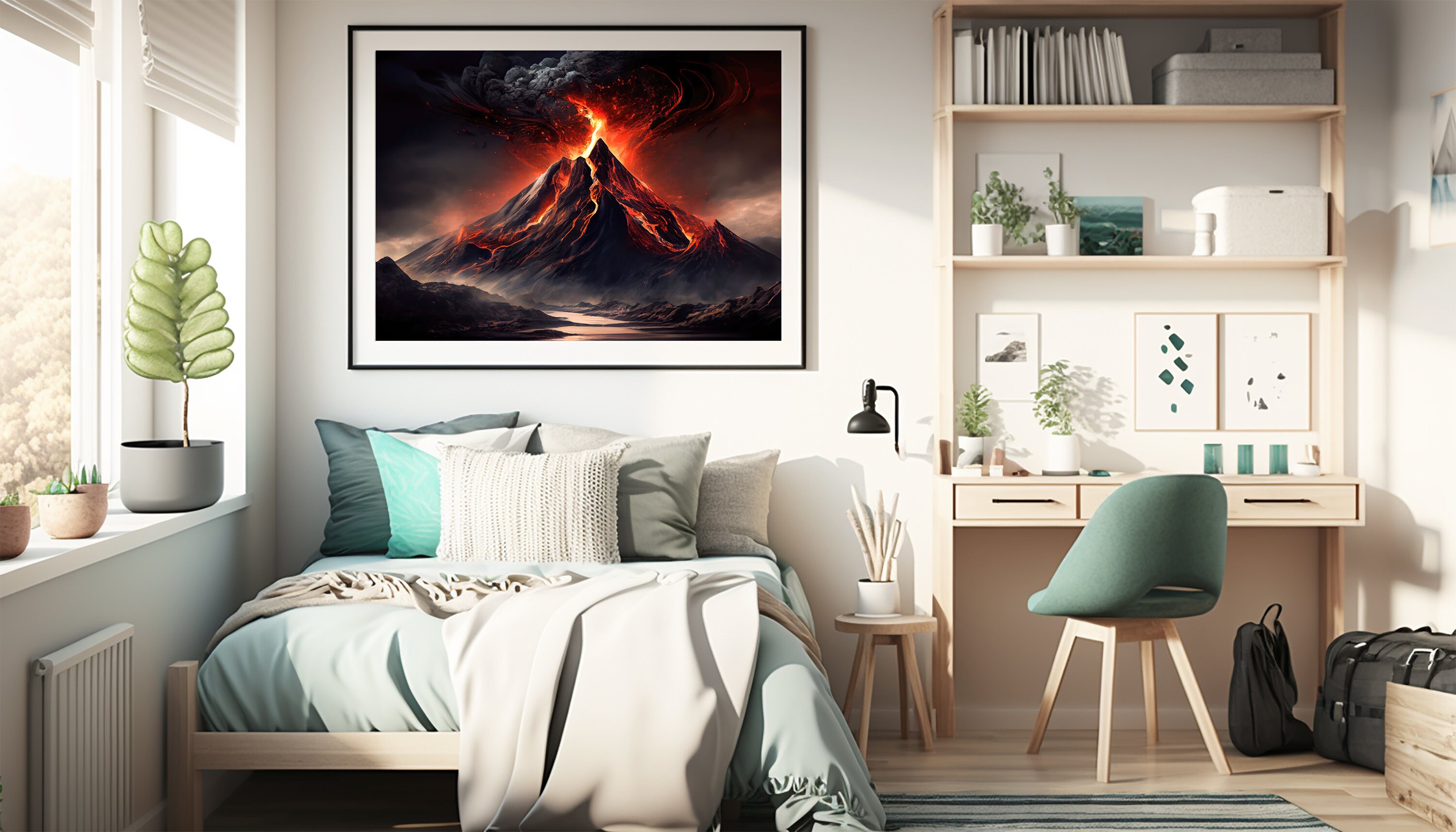 Stunning Volcano Art Print for Your Landscape Wall Art Collection ...