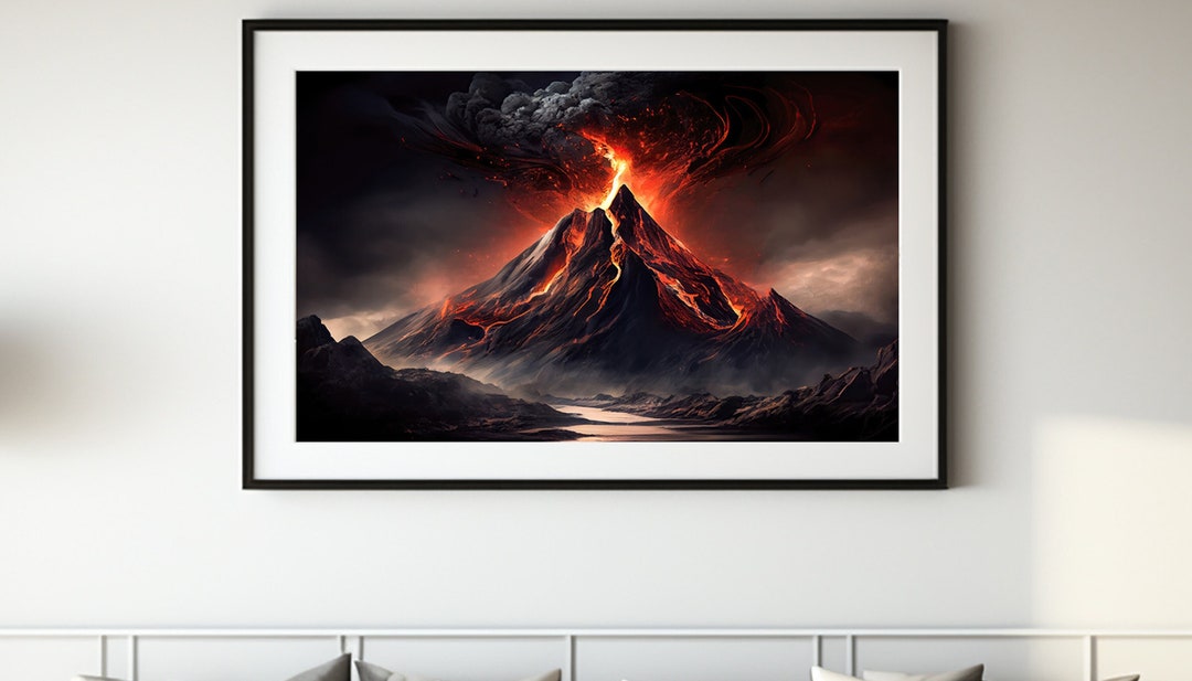 Stunning Volcano Art Print for Your Landscape Wall Art Collection ...