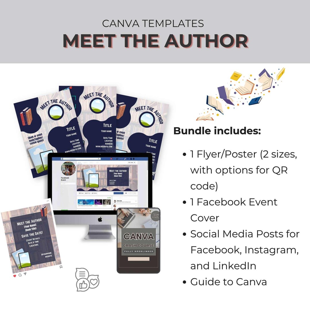Meet the Author Event Templates | Book Signing & Launch Kit - Etsy