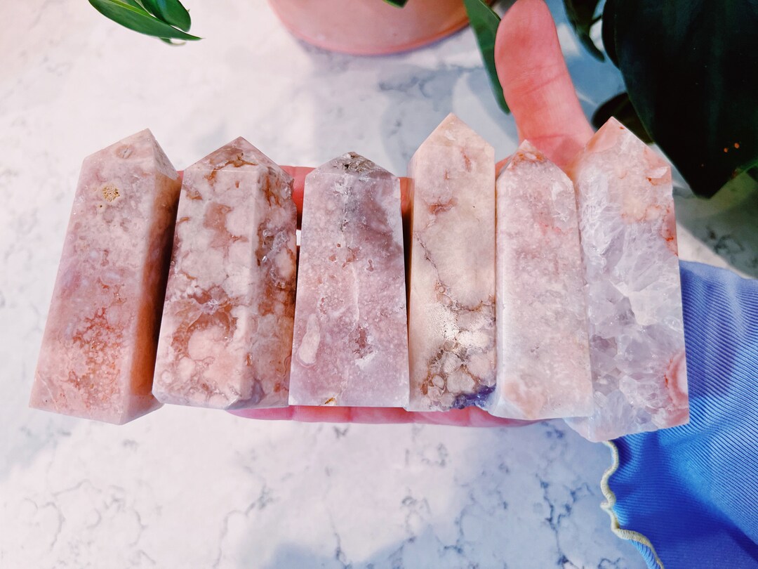 Pink Amethyst Flower Agate Crystal Tower Stone CHOOSE YOUR OWN - Etsy