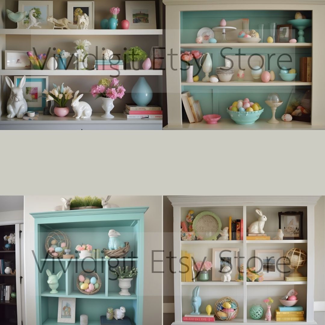 Easter Bookshelf Zoom Background | Zoom Background Blurred ...