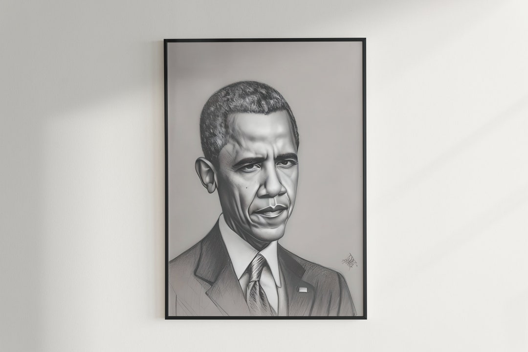 Obama Portrait | Pencil Drawing | Digital Art | Downloadable Poster for ...