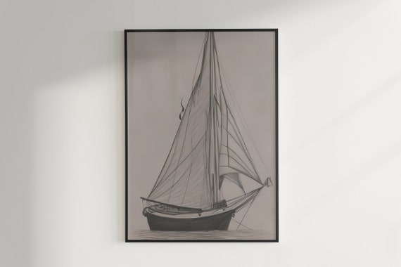 Boceto A Lápiz De Un Velero