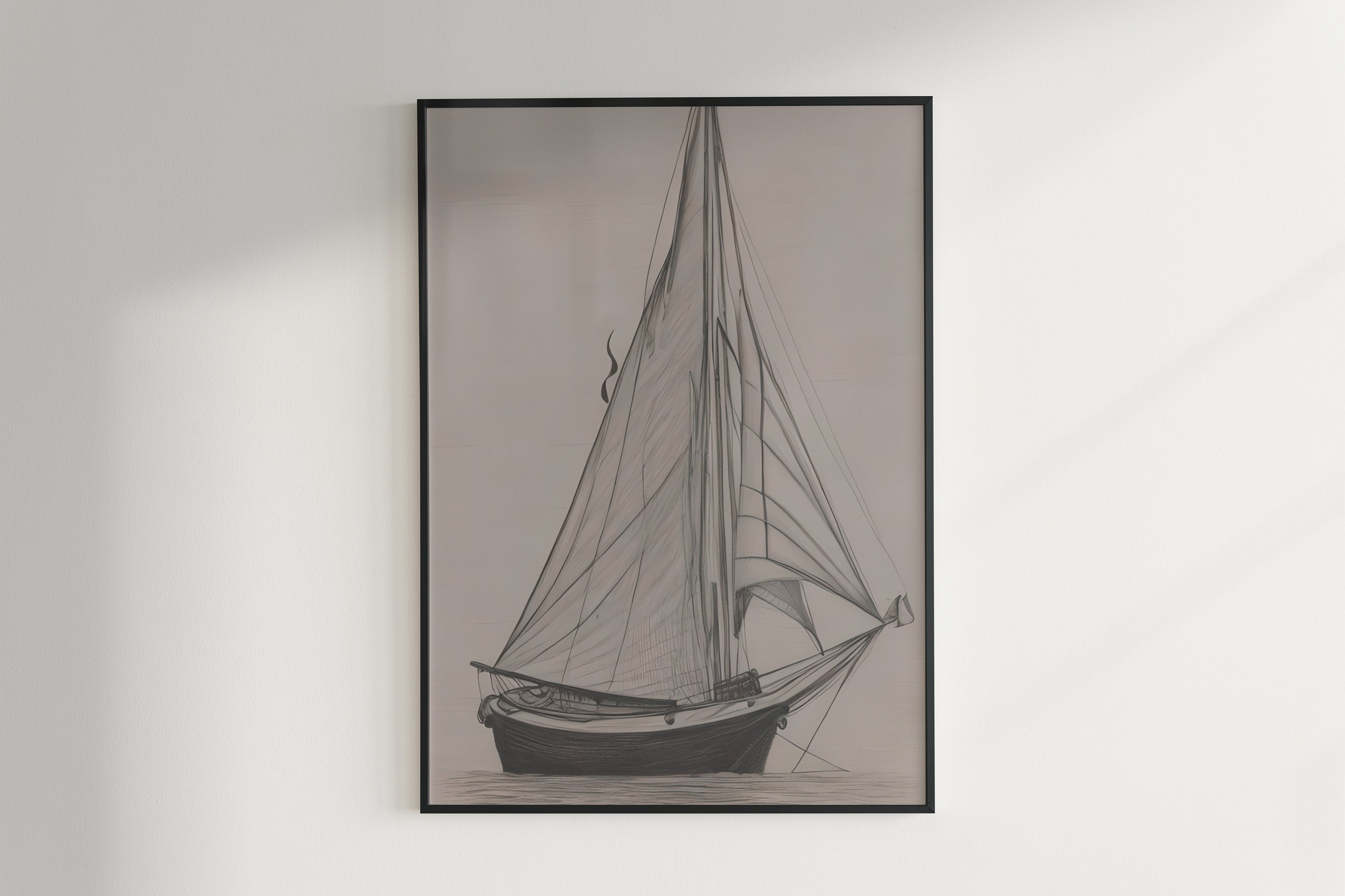 Digital Pencil Drawing | Sailing Boat | Downloadable Art | Printable ...