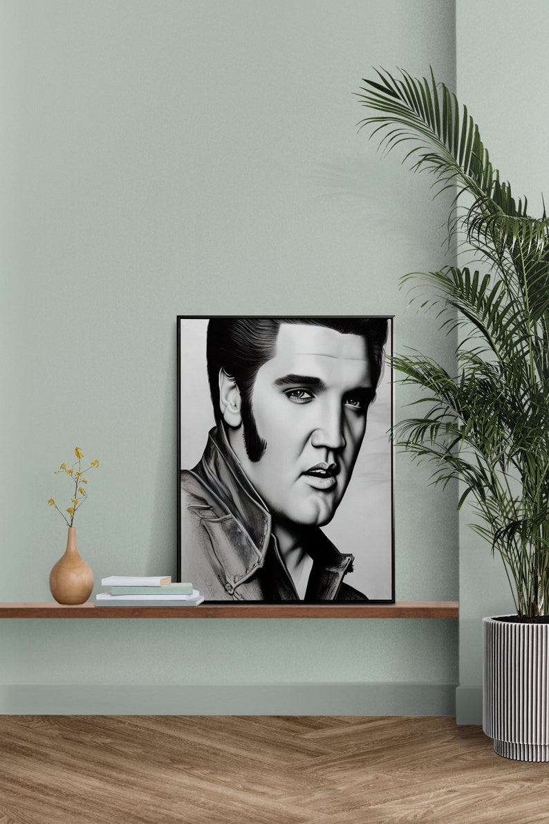 Elvis Presley Portrait | Pencil Drawing | Digital Art | Downloadable ...