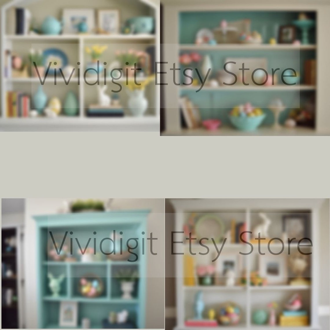 Easter Bookshelf Zoom Background | Zoom Background Blurred ...