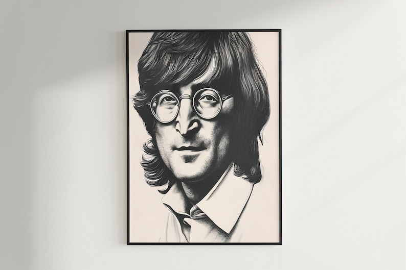 John Lennon Portrait in Pencil Drawing | Digital Art | Downloadable ...