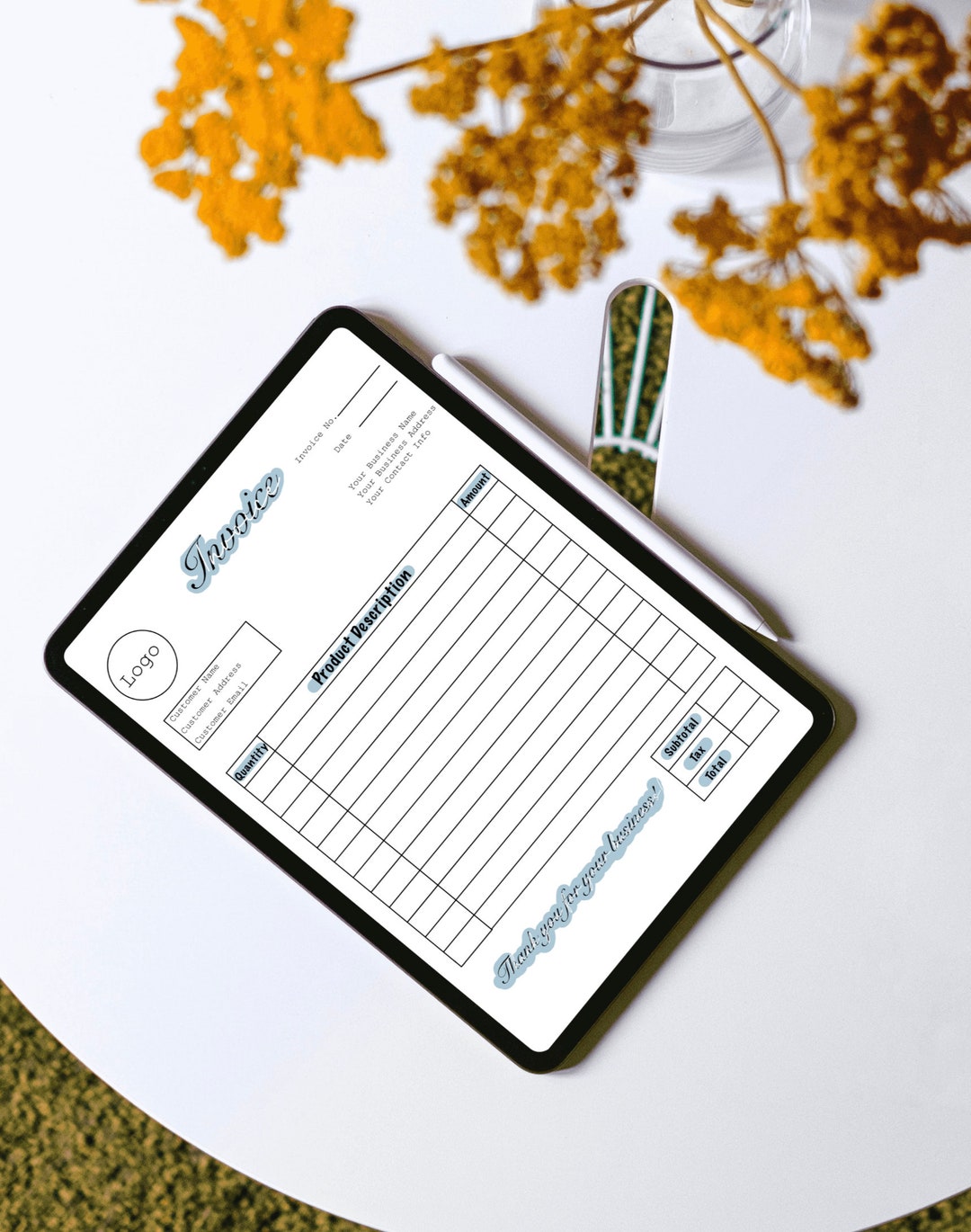 Digital Downloadable Printable Pdf Goodnotes Business Invoice Personal ...