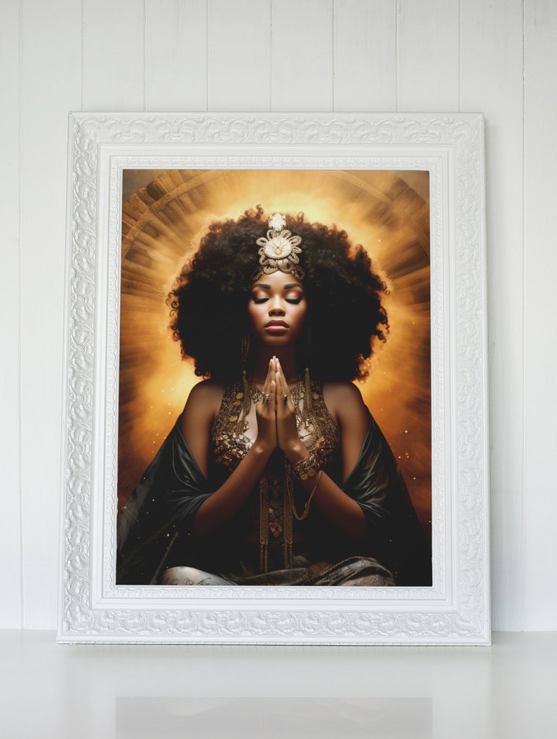 4 Set Poster, Angel Praying, Wall Art, Digital Prints, Afro Woman ...