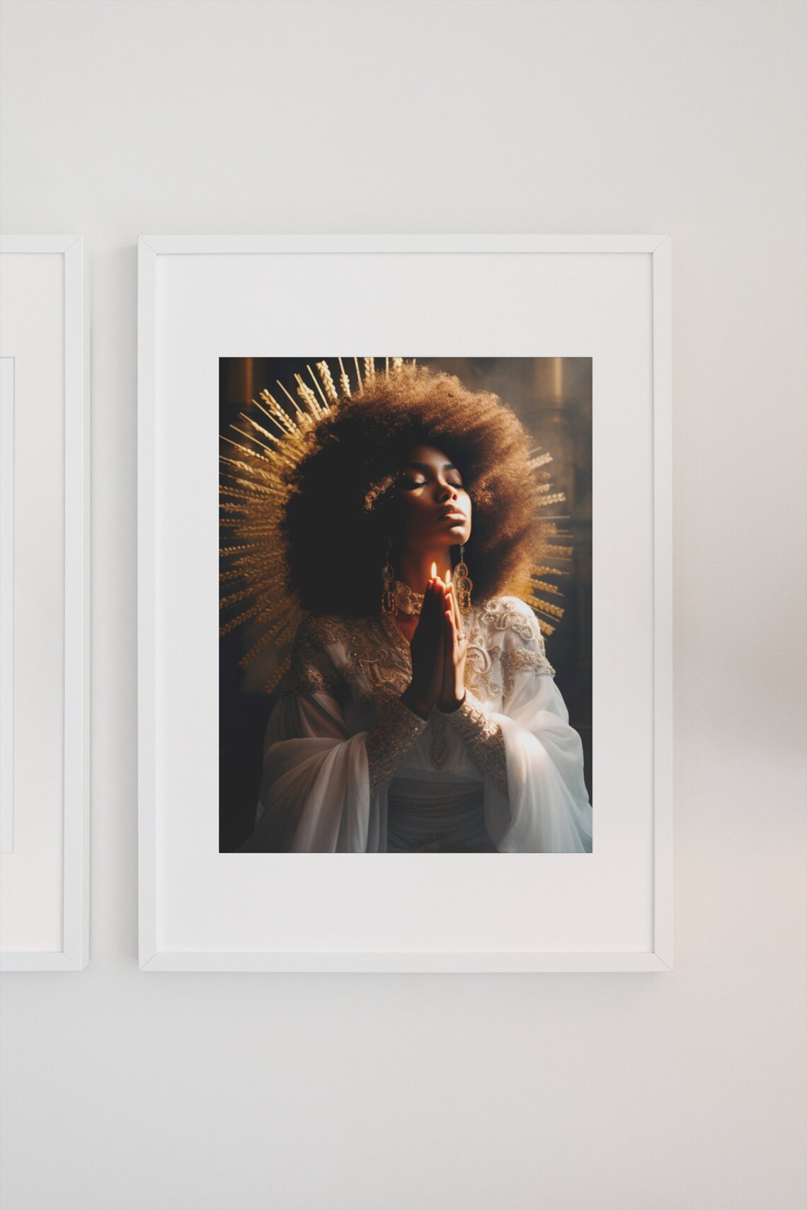 4 Set Poster, Angel Praying, Wall Art, Digital Prints, Afro Woman ...