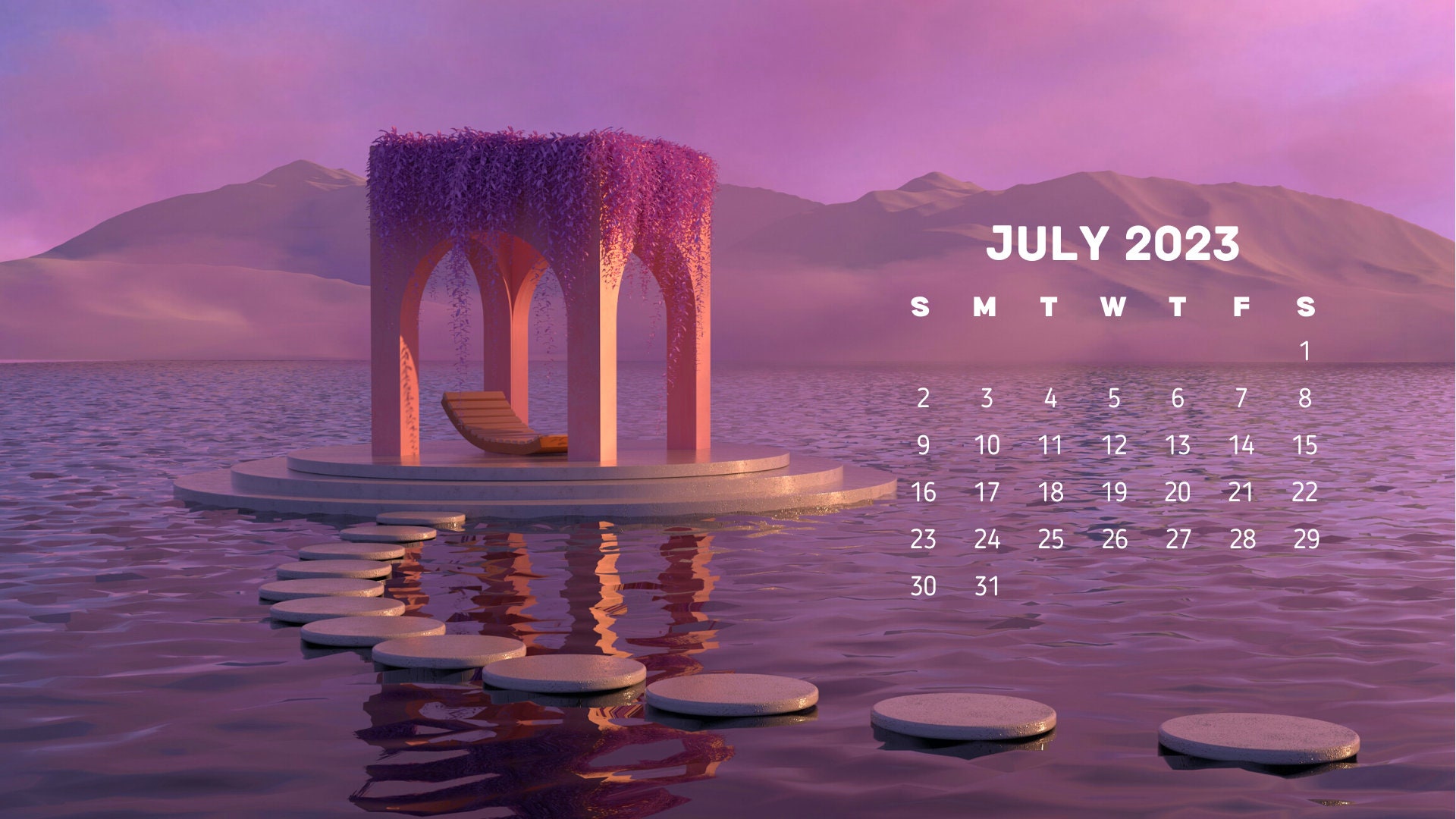 2023 Aesthetic Calendar | Printable | Digital | Pink and Purple | Wall ...