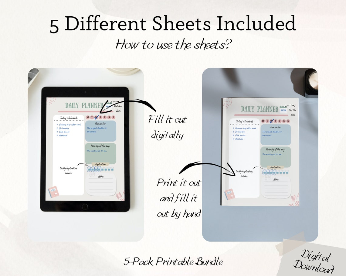 Daily Planner Printable, Weekly Planner Printable, Saturday Planner ...