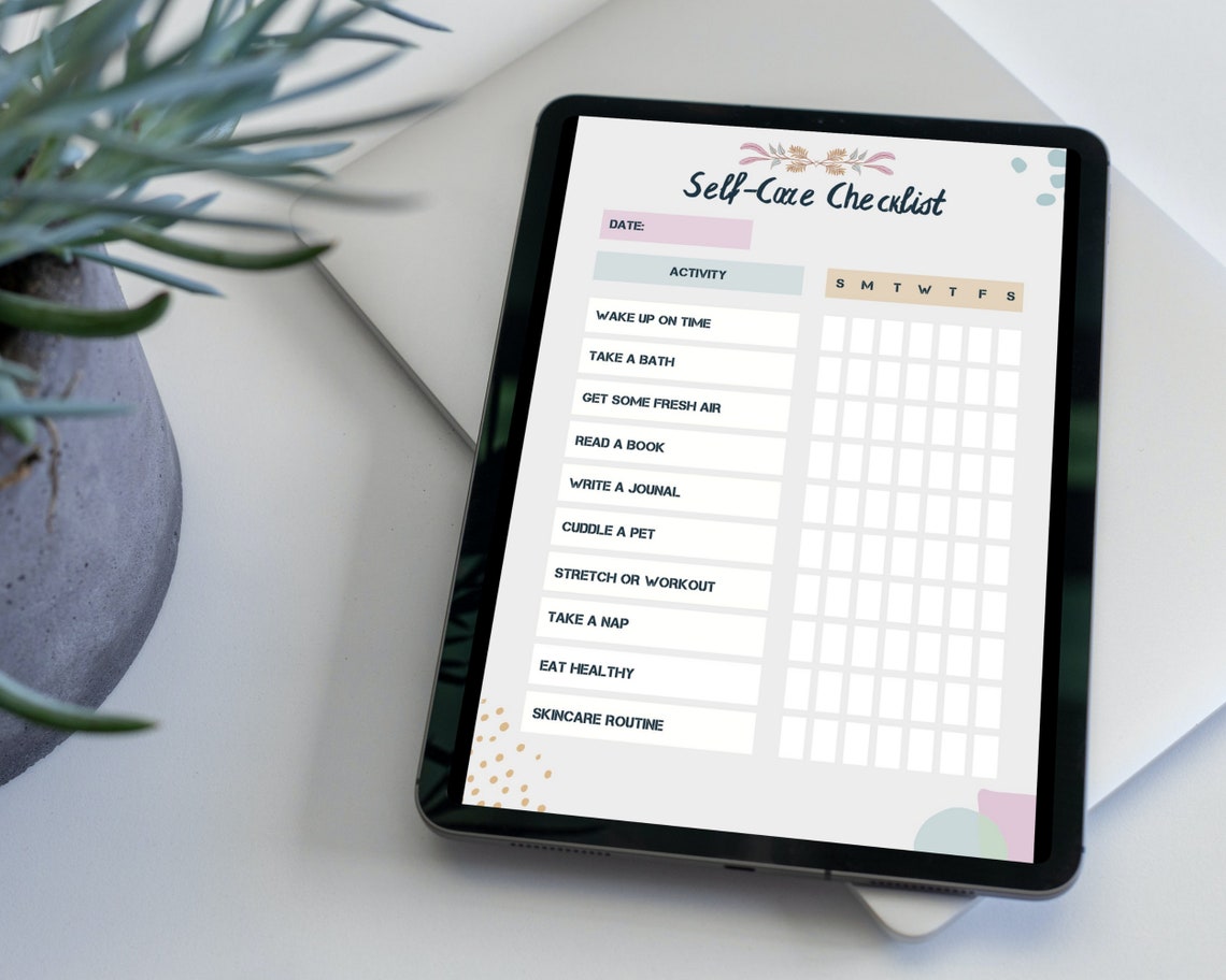 Self Care Checklist Printable, Self Care Planner Printable, Routine Checklist, Weekly Routine ...