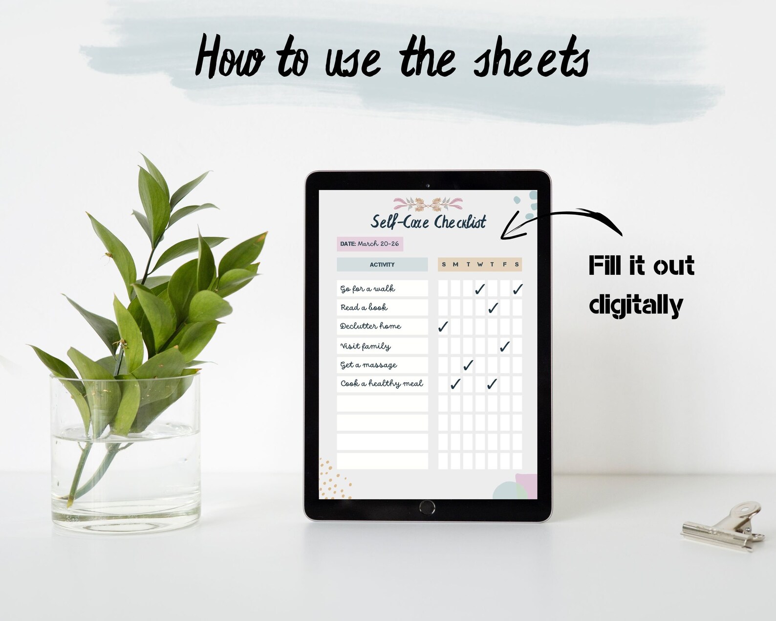 Self Care Checklist Printable, Self Care Planner Printable, Routine ...