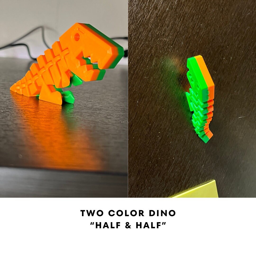 3D Printed Flexi T Rex half & Half - Etsy