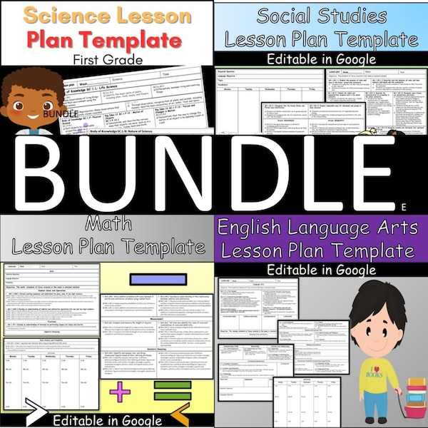 First Grade Lesson Plan Template - Etsy
